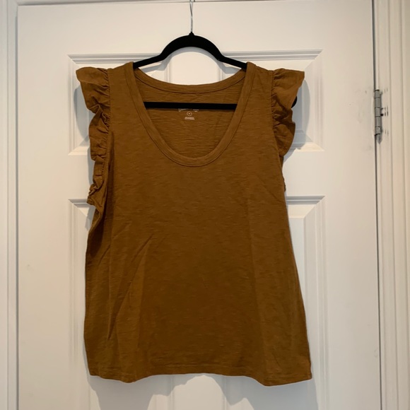 Universal Thread | Tops | Universal Thread Brown Ruffle Sleeved Top ...